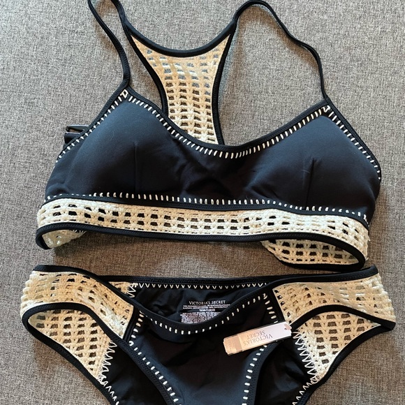 Victoria's Secret | Swim | Victorias Secret Blackcream Bikini | Poshmark
